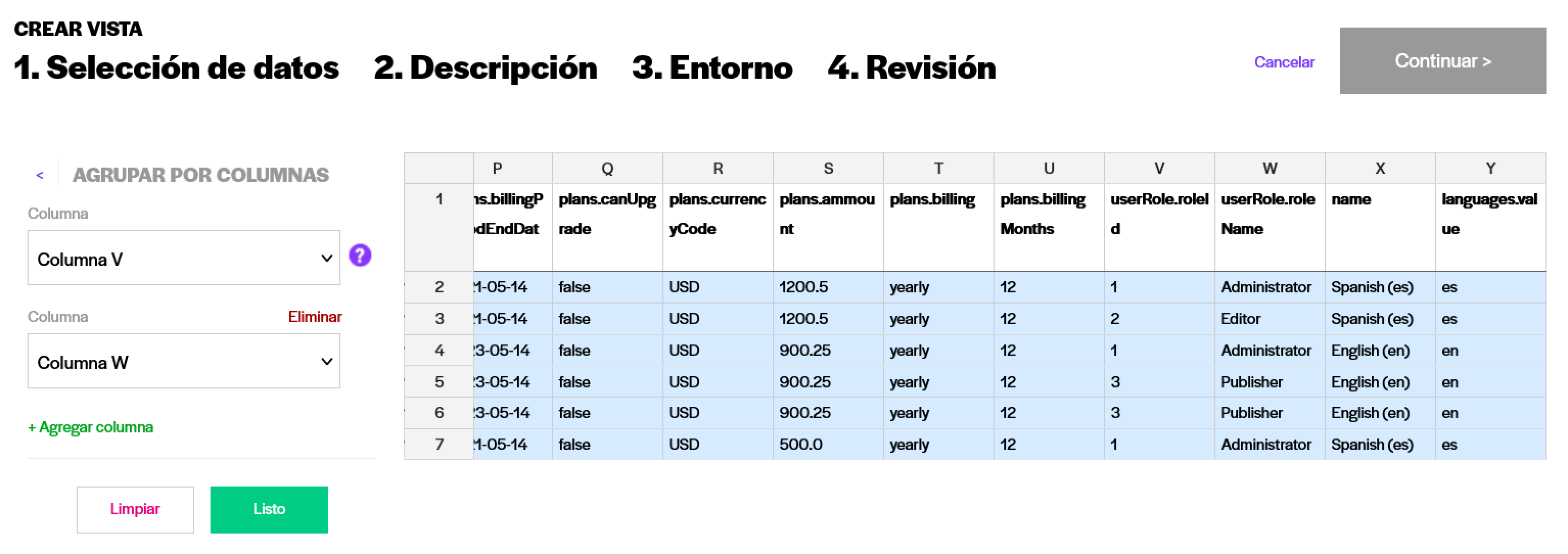 Agrupar y calcular datos sobre las columnas Agrupar y calcular datos sobre las columnas